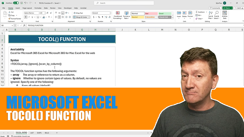 Microsoft Excels Pretty New Tocol Function